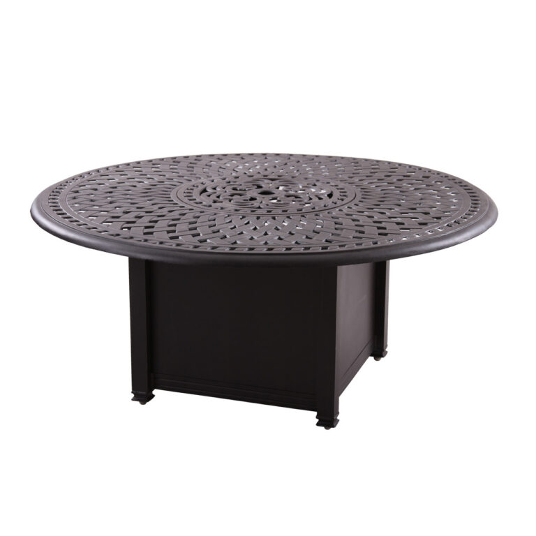 Darlee 52" Round Propane Fire Pit Chat Table -Antique Bronze - Darlee ...