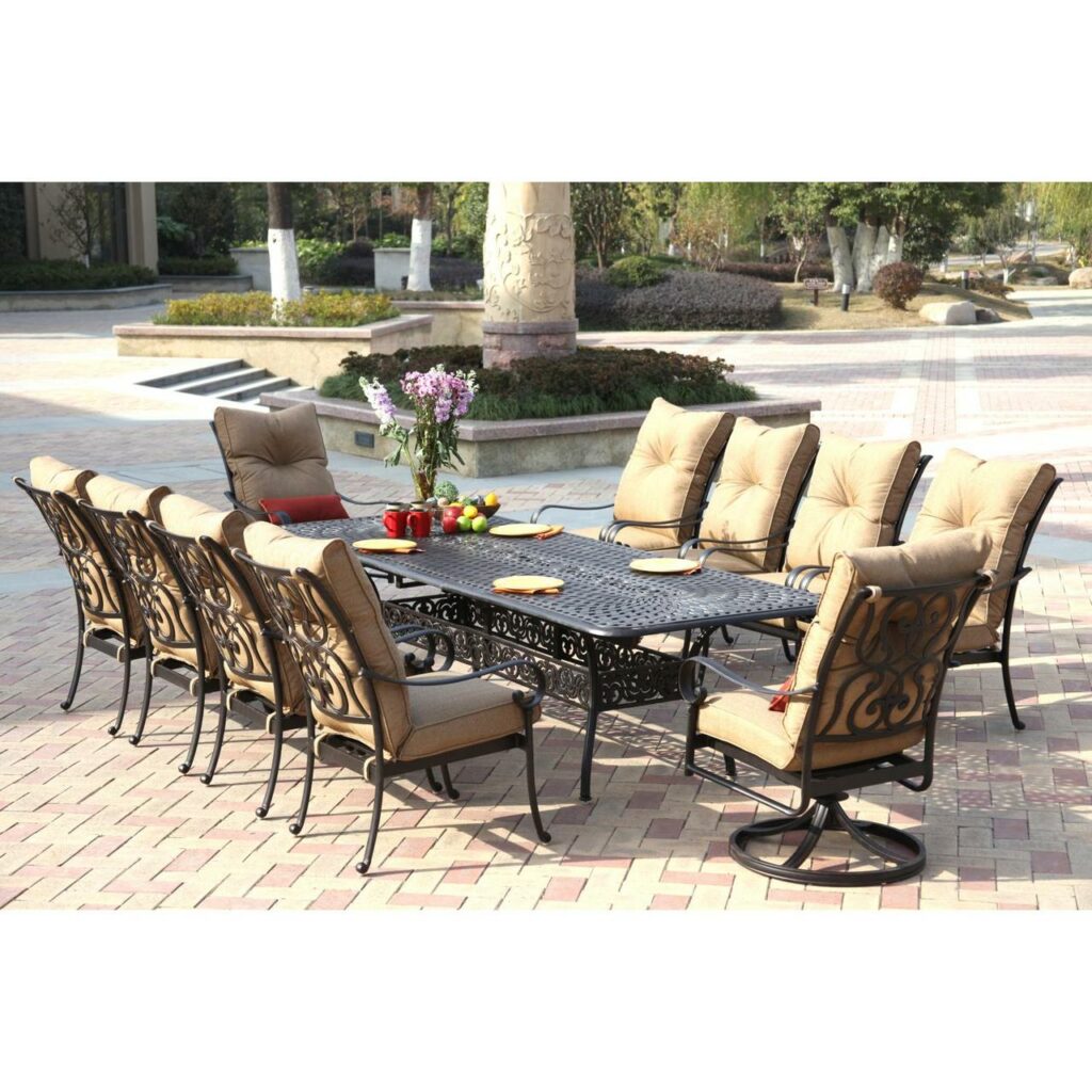 Darlee Santa Anita Patio Dining Set With Extension Table -Antique ...