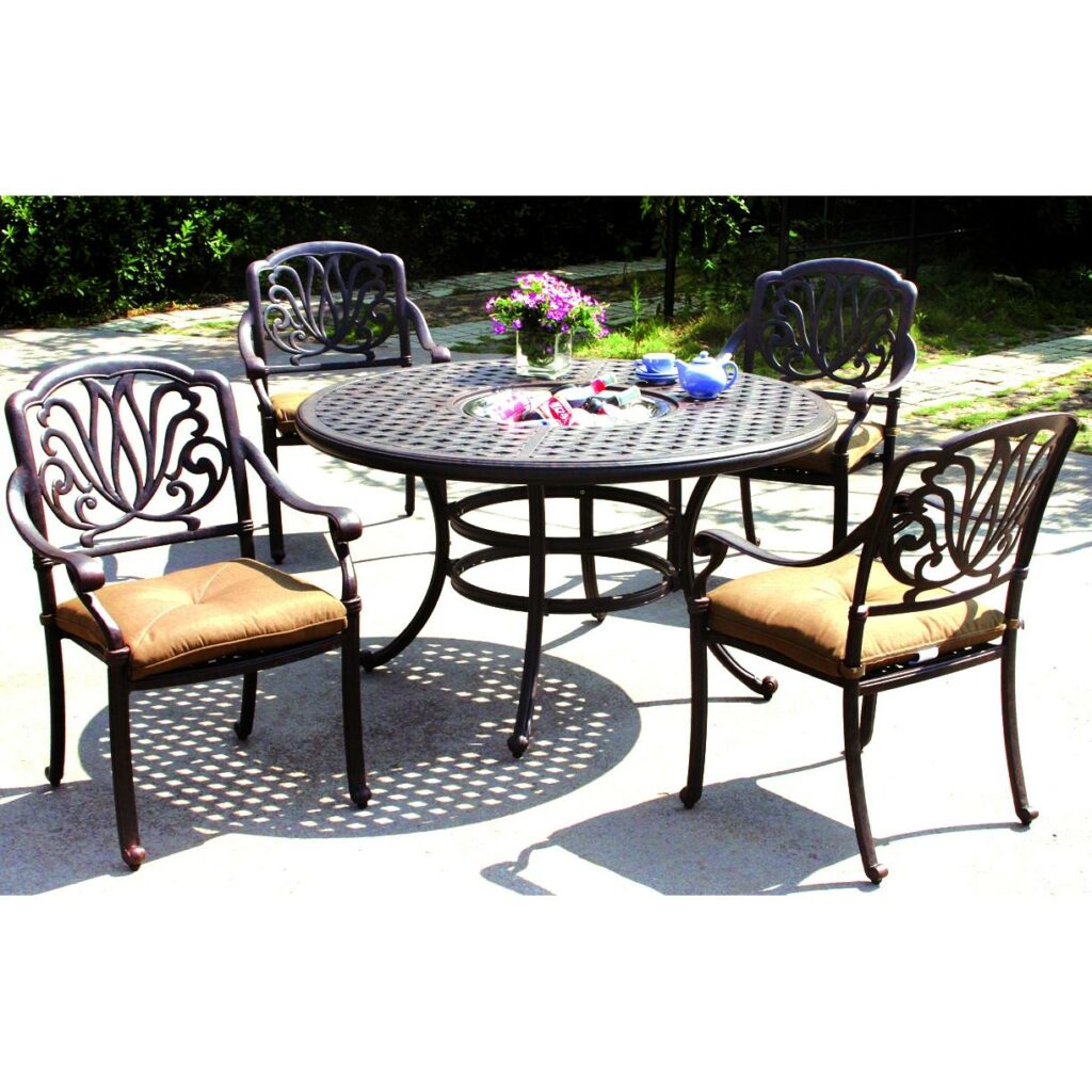 Darlee Elisabeth Patio Dining Set With Ice Bucket Insert -Antique ...