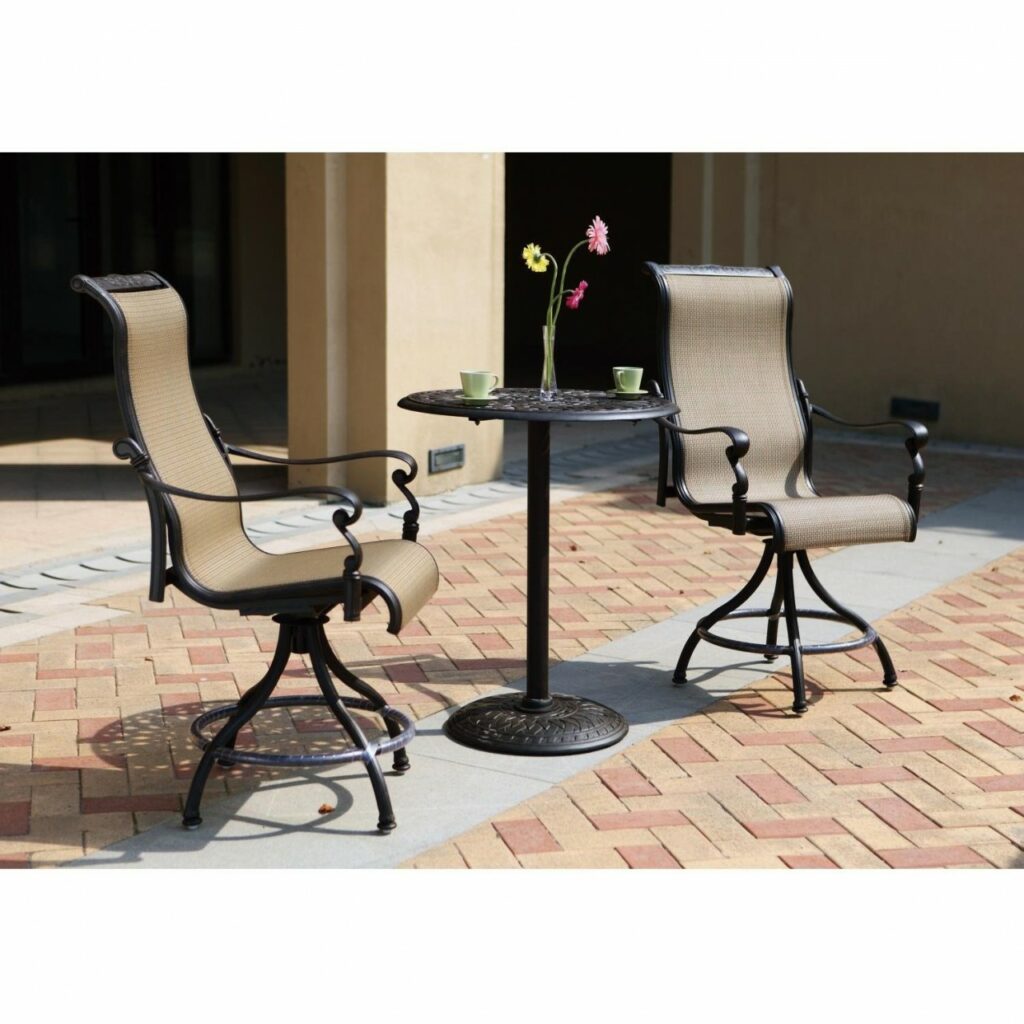 Darlee Monterey Patio Furniture Swivel Bar Stool Counter Height ...
