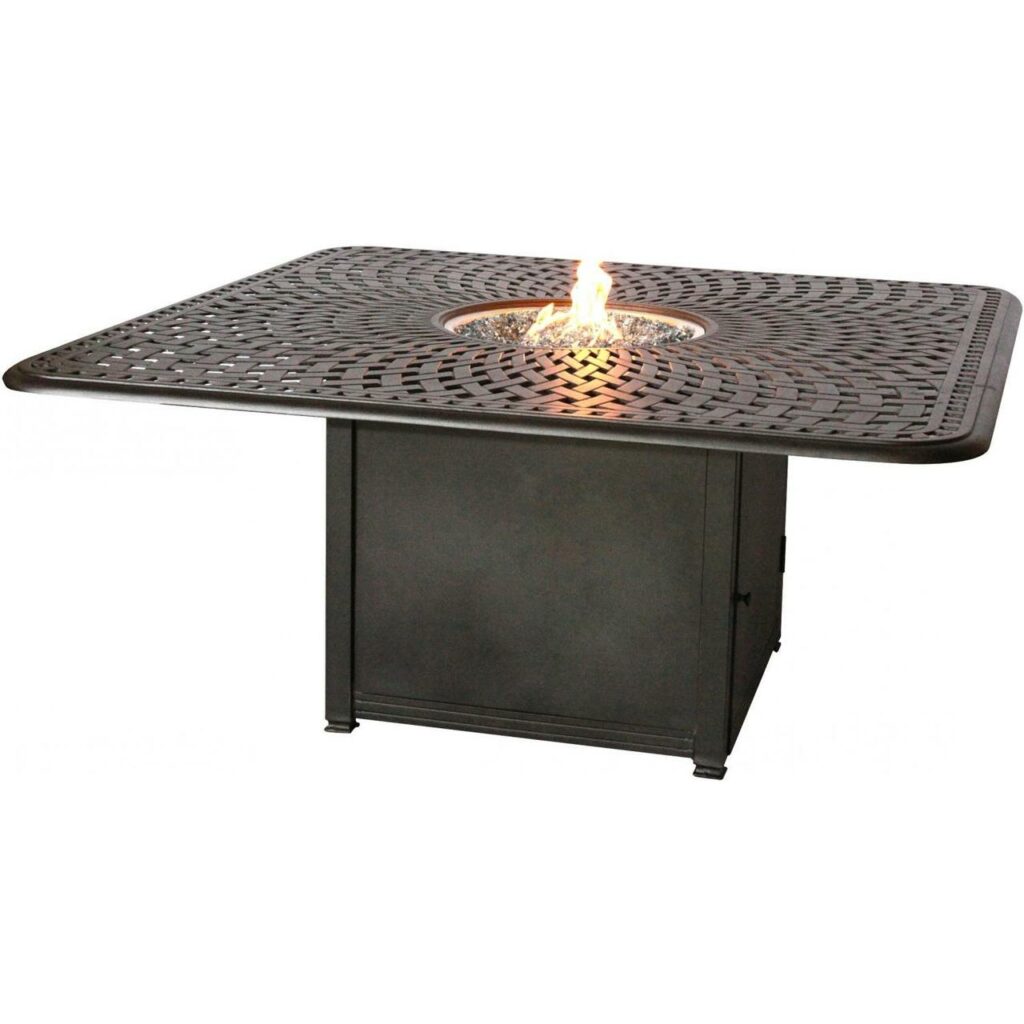Darlee Santa Anita Patio Fire Pit Dining Set -Antique Bronze -Seats 8 ...